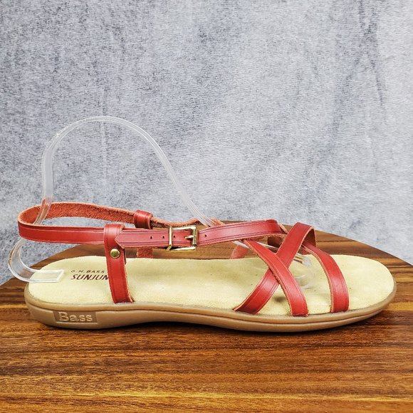 G.H. Bass & Co. | Shoes | Gh Bass Sunjuns Sandals Womens 2 Red Leather ...